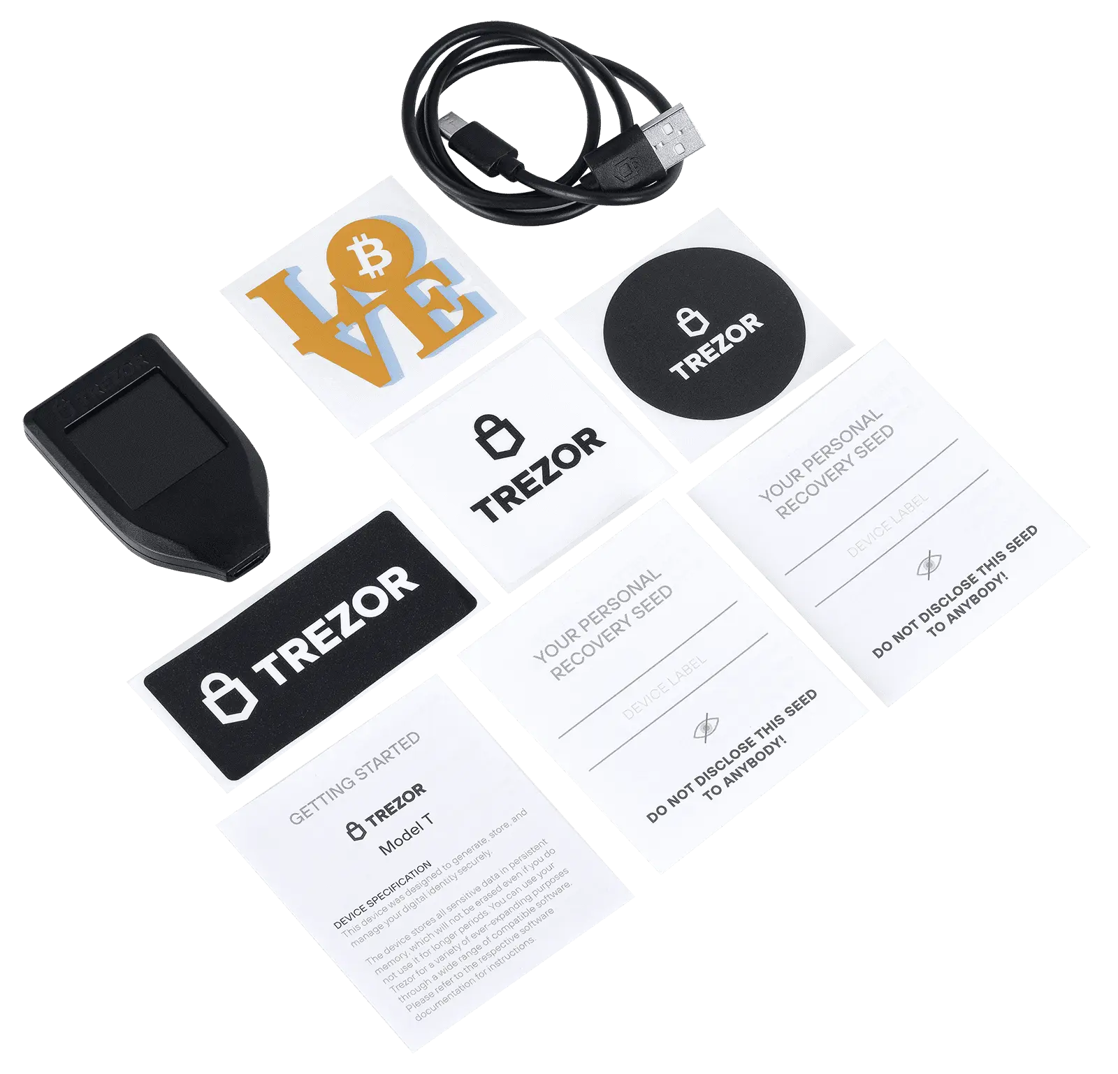 Check the authenticity of Trezor Model T packaging and contents
